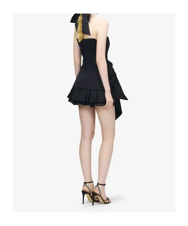 Alexander McQueen Bow-detail Pleated Mini Dress