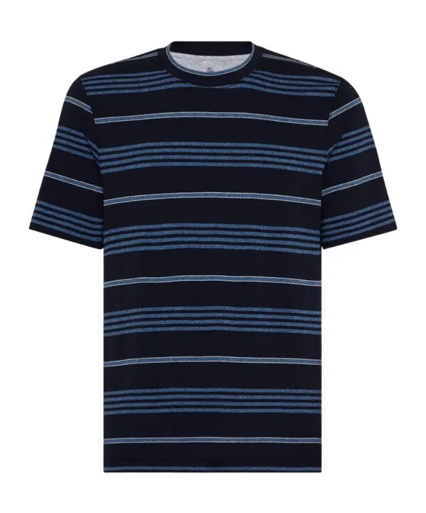 Brunello Cucinelli Striped Cotton T-shirt - Black