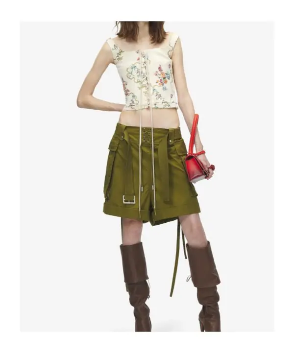 Alexander McQueen Floral Lace-up Corset Top