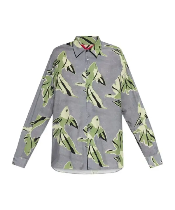 Paul Smith Le Peche Fish Print Shirt - Gray