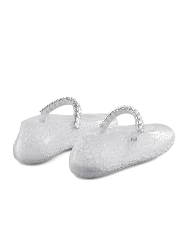JIMMY CHOO Jelly Ballet Flats With Rhinestone Embellishment