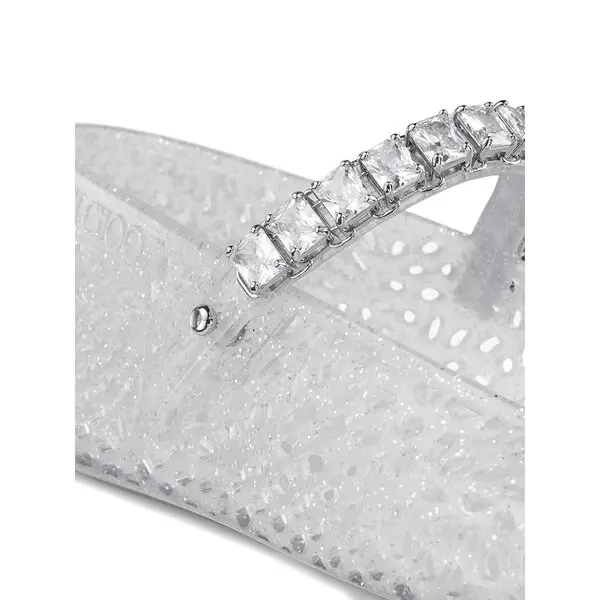 JIMMY CHOO Jelly Ballet Flats With Rhinestone Embellishment
