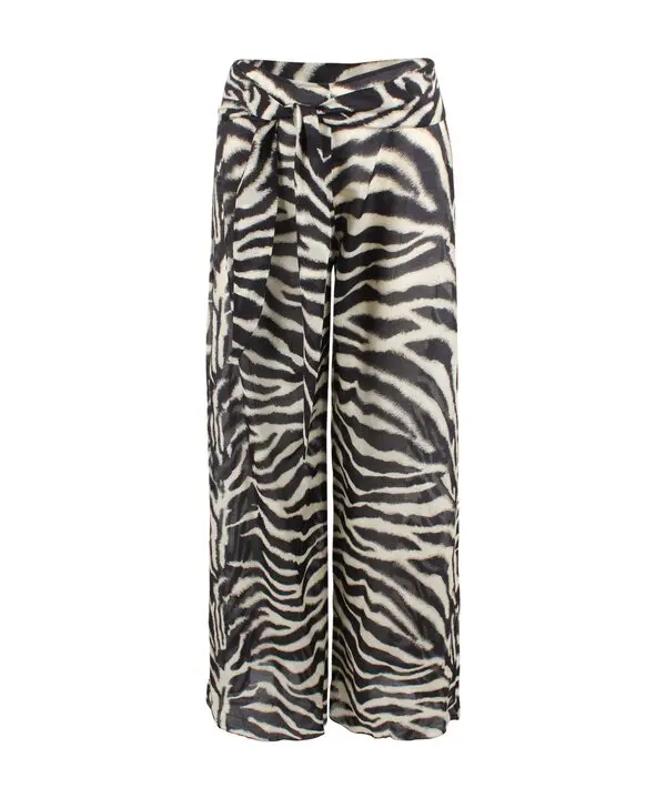 Ermanno Scervino Zebra Print Palazzo Pants - Black