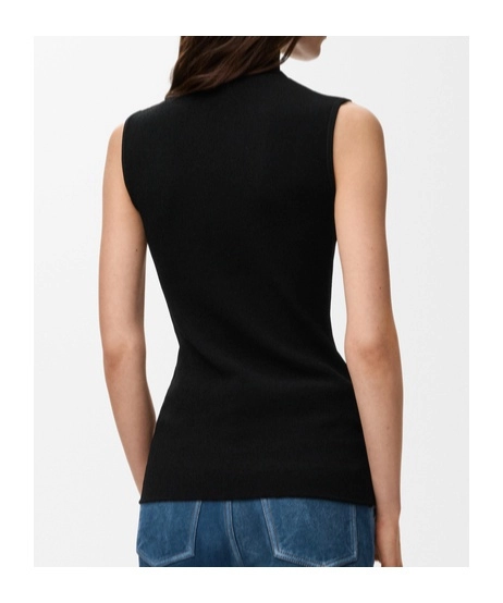 Loewe High-neck Sleeveless Top With Double L Embroidery - Black