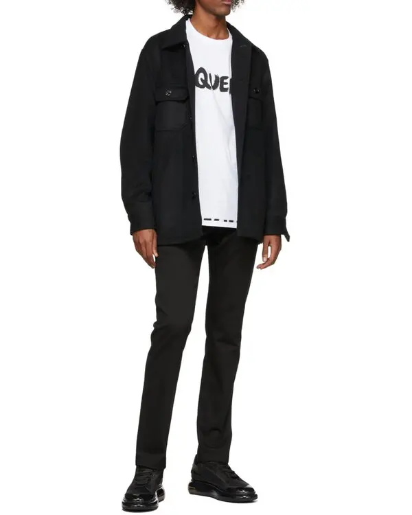 Alexander McQueen Graffiti Logo Crewneck T-shirt