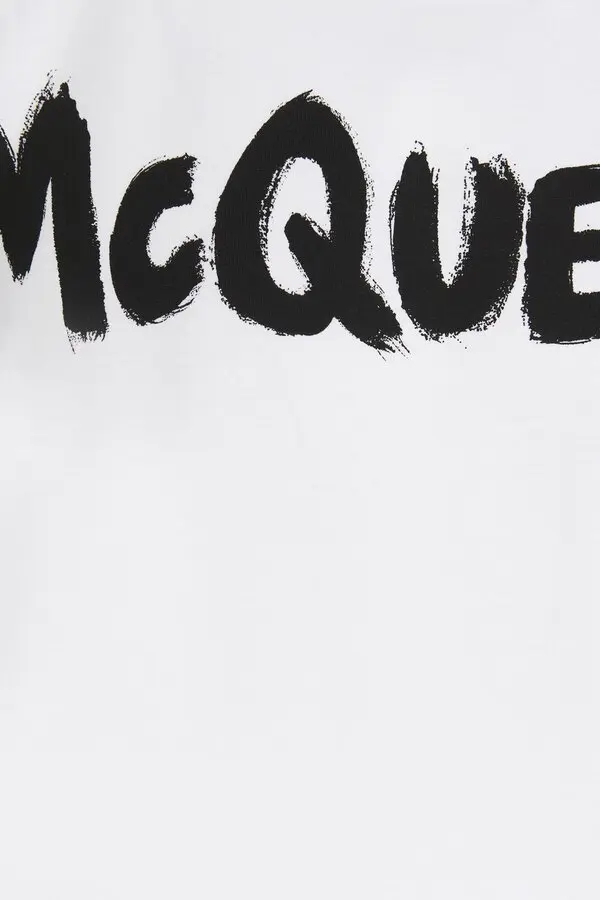 Alexander McQueen Graffiti Logo Crewneck T-shirt