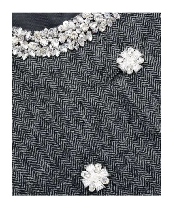 SELF-PORTRAIT Cropped Jacket With Diamanté Embellishments