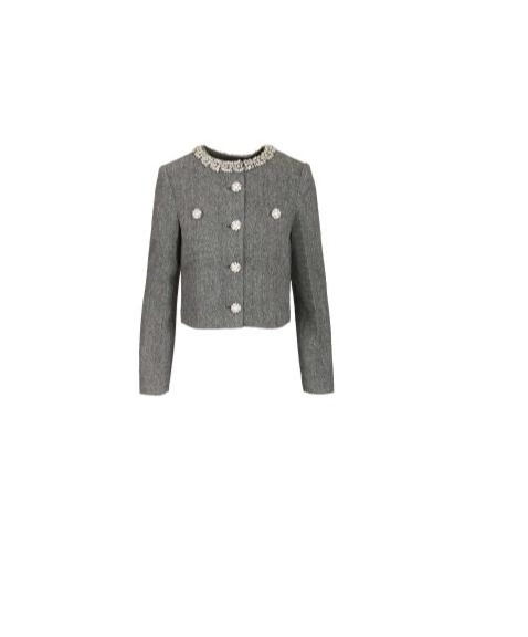 SELF-PORTRAIT Cropped Jacket With Diamanté Embellishments