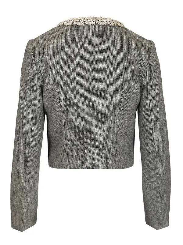 SELF-PORTRAIT Cropped Jacket With Diamanté Embellishments