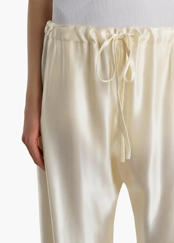 Khaite Rohen Wide Leg Satin Pants