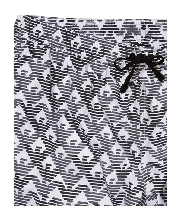 EA7 Logo Print Swim Shorts - Gray