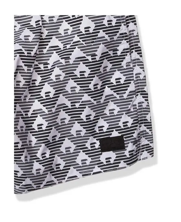 EA7 Logo Print Swim Shorts - Gray