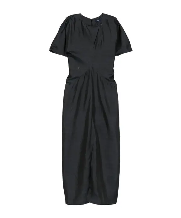 Soeur Pleated Short Sleeve Dress - Black