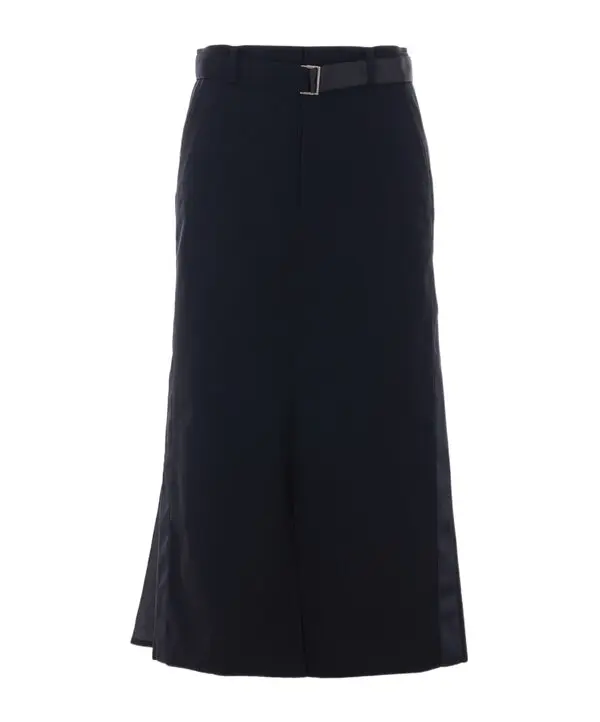 Sacai Belted Pleated Midi Skirt