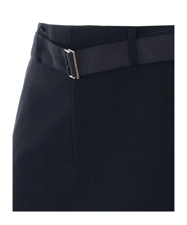 Sacai Belted Pleated Midi Skirt
