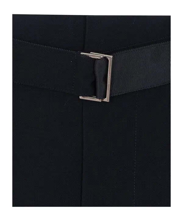 Sacai Belted Pleated Midi Skirt