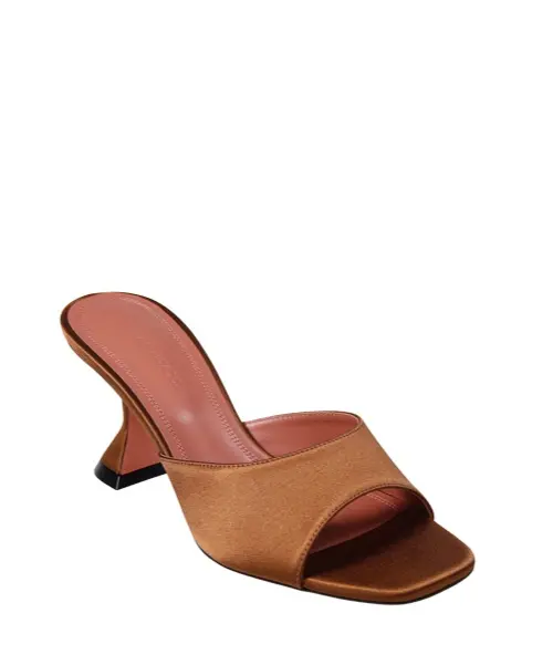 Amina Muaddi Square-toe High-heeled Sandals - Mocha