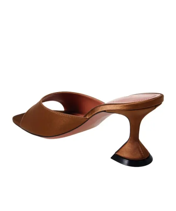 Amina Muaddi Square-toe High-heeled Sandals - Mocha