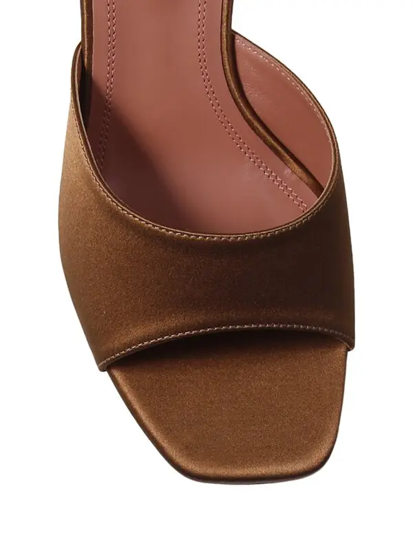 Amina Muaddi Square-toe High-heeled Sandals - Mocha