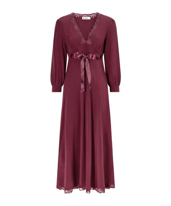 Rixo Adaline Lace-trimmed Silk Maxi Dress