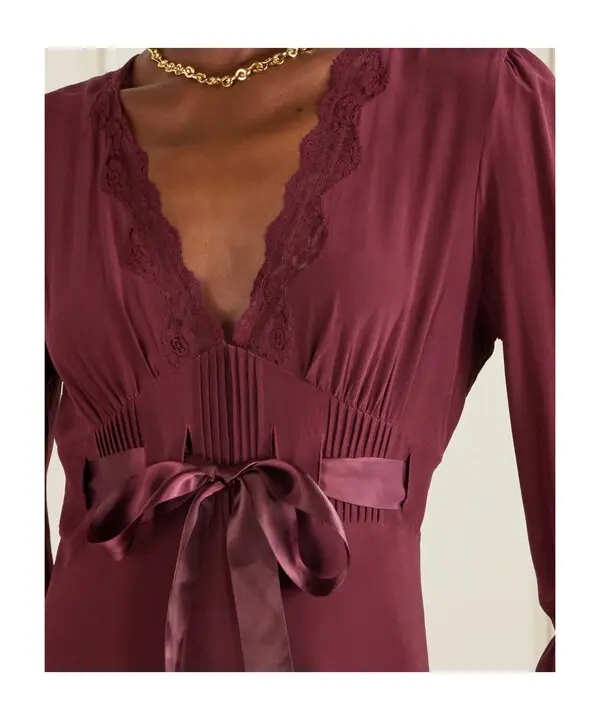 Rixo Adaline Lace-trimmed Silk Maxi Dress