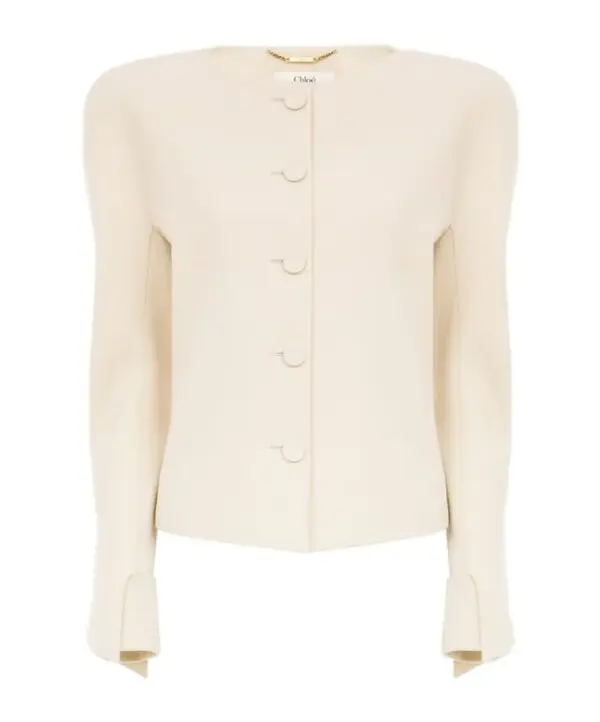 Chloé Short Wool Buttoned Jacket - Desert Palm