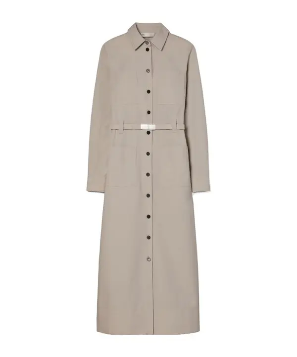 Tory Burch Belted Shirt Dress - Gray