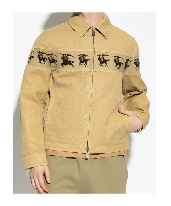 Burberry E.k.d." Motif Zipped Jacket - Beige