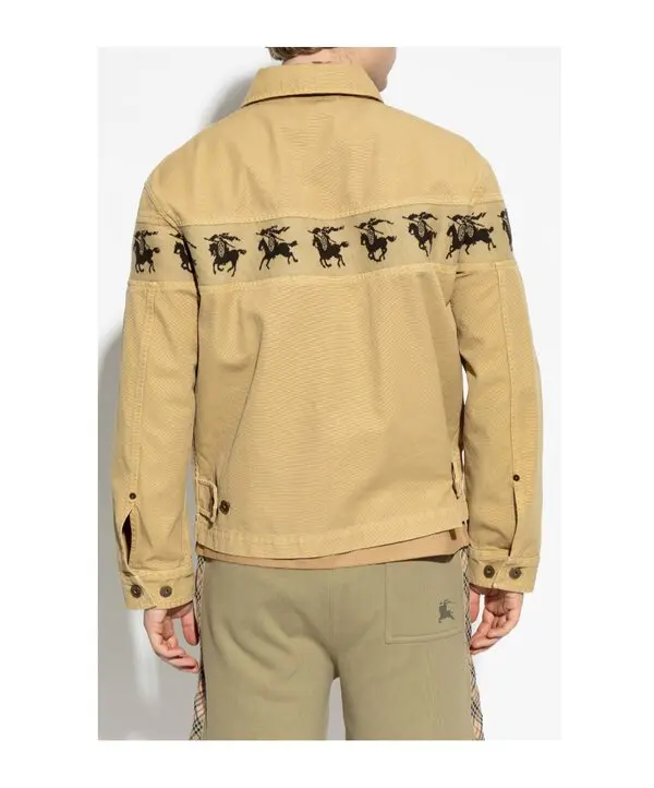 Burberry E.k.d." Motif Zipped Jacket - Beige