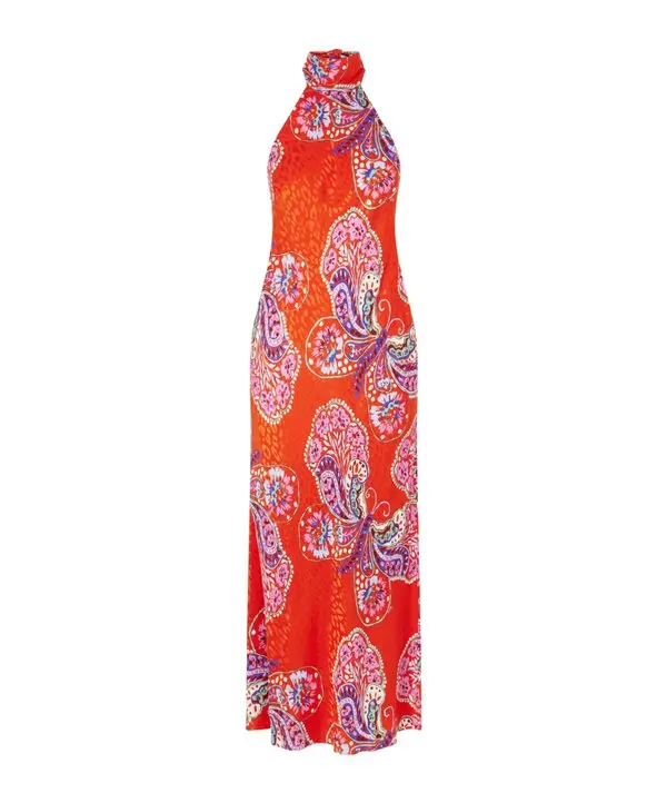 Rixo Sleeveless Floral Print Maxi Dress - Red