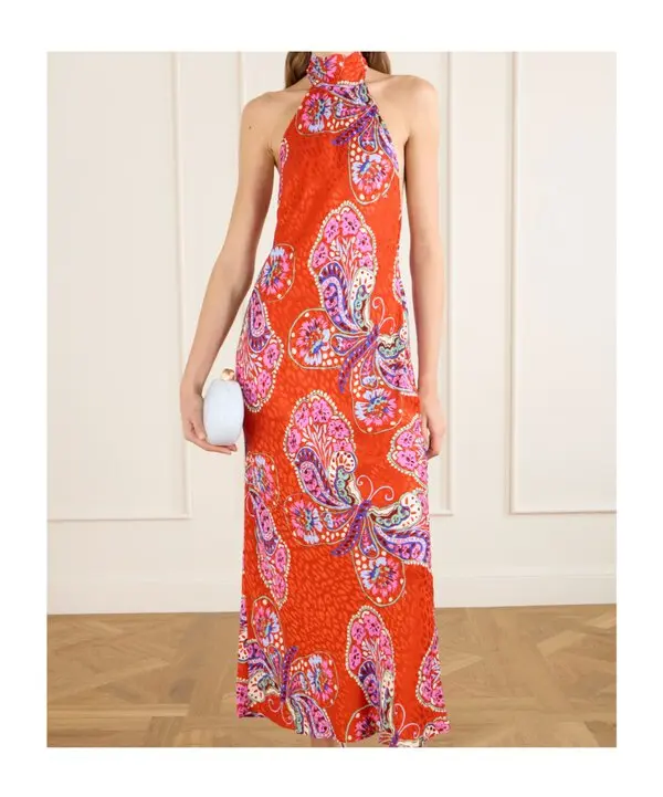 Rixo Sleeveless Floral Print Maxi Dress - Red