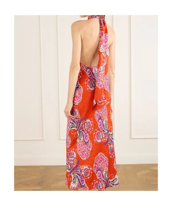 Rixo Sleeveless Floral Print Maxi Dress - Red