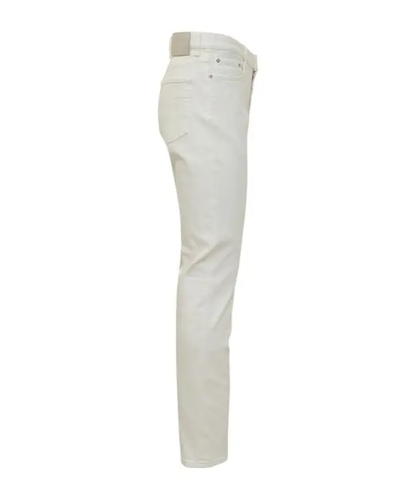 Zegna Logo Patch Straight Leg Jeans - White