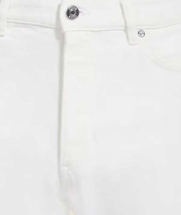 Zegna Logo Patch Straight Leg Jeans - White