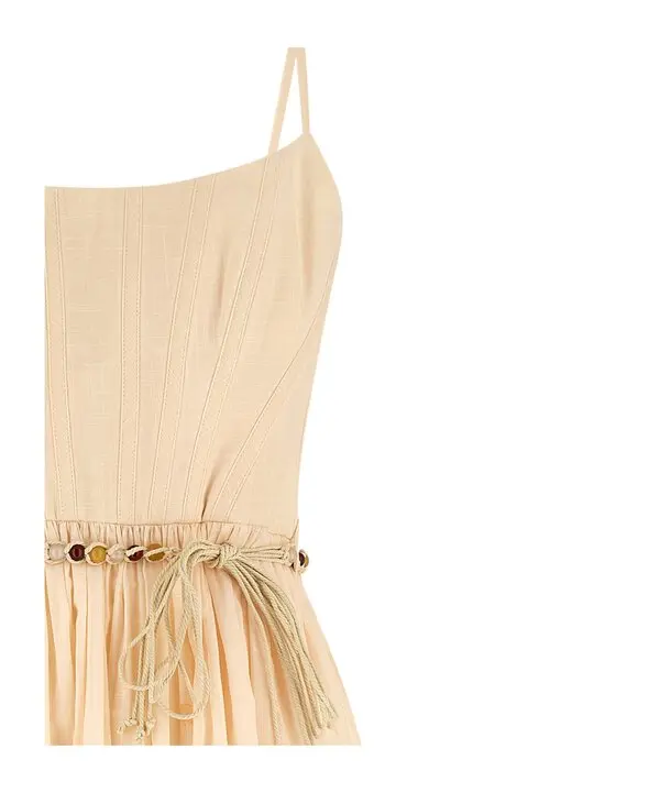 Zimmermann Wanderlust Corset Midi Dress - Nude