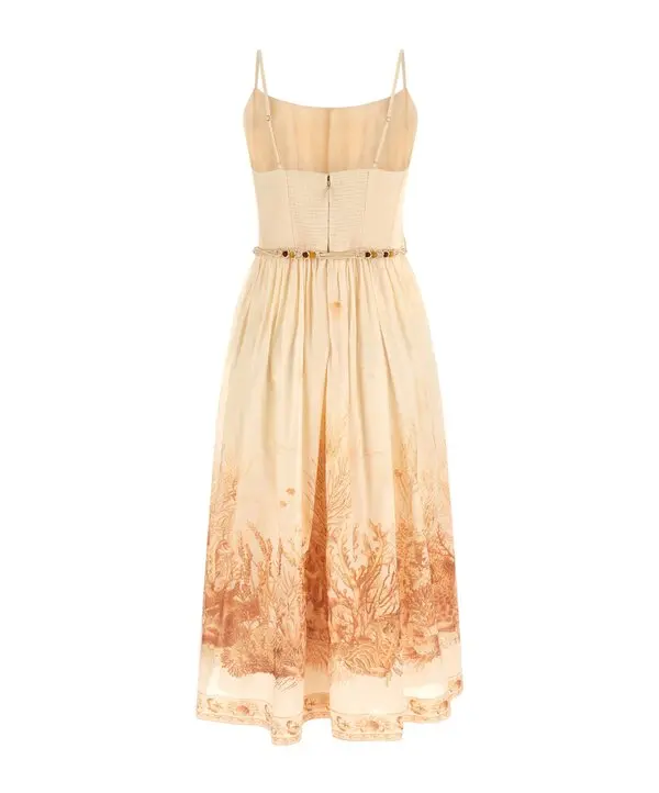 Zimmermann Wanderlust Corset Midi Dress - Nude