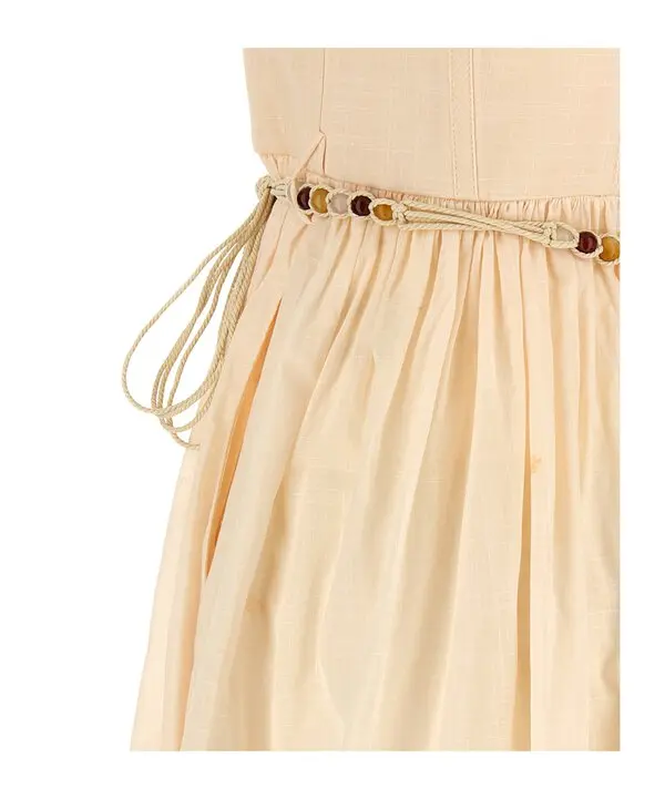 Zimmermann Wanderlust Corset Midi Dress - Nude