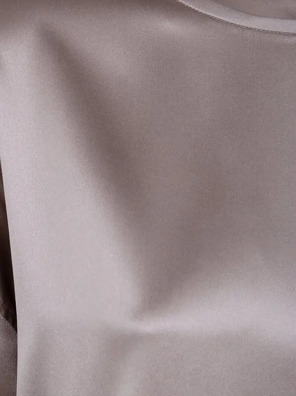 Brunello Cucinelli Keyhole Crewneck Short Sleeve Top - Gray