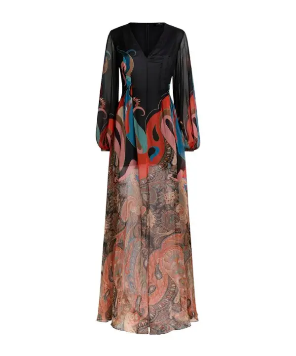 Etro Long-sleeved Printed Dress - Multicolor