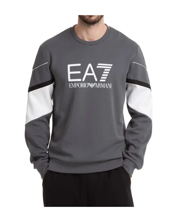 EA7 Color Block Logo Crewneck Sweater