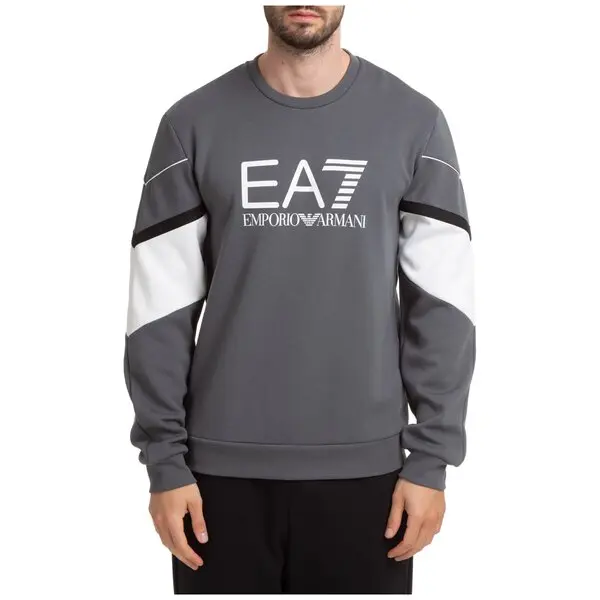 EA7 Color Block Logo Crewneck Sweater