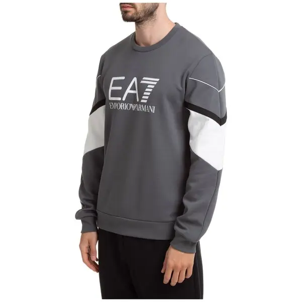 EA7 Color Block Logo Crewneck Sweater