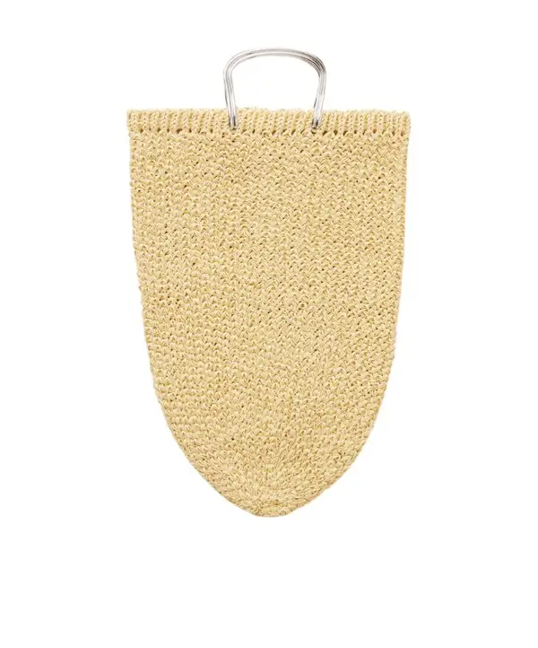 Tory Burch Woven Raffia Tote Bag With Silver-toned Handles - Cream