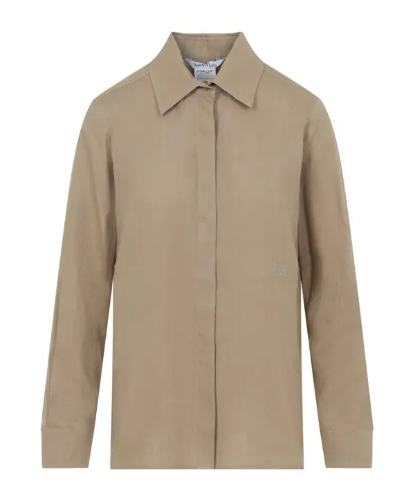 Max Mara Collared Long Sleeve Linen Shirt