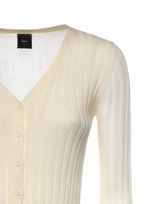 Pinko V-neck Ribbed Cardigan