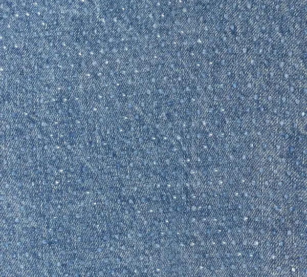 SELF-PORTRAIT Embellished Denim Cropped Top - Blue