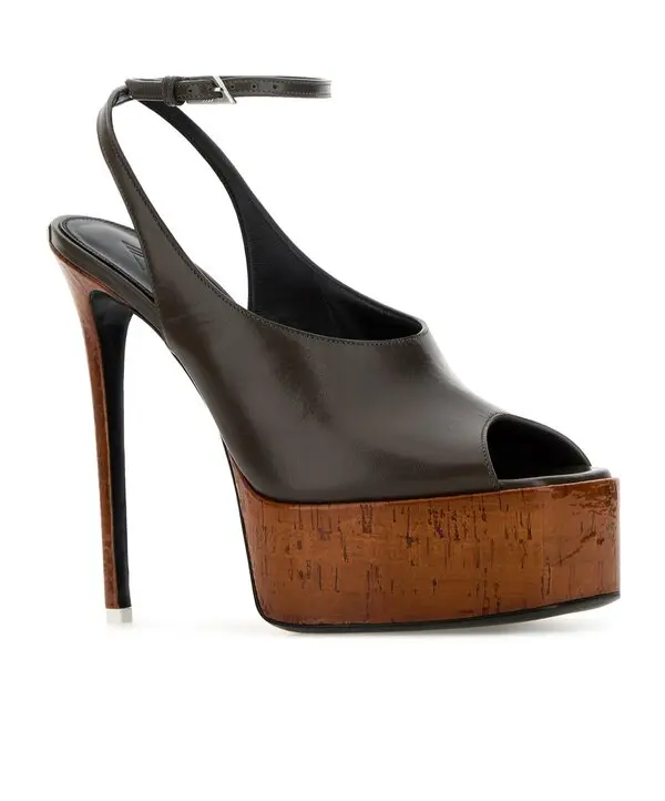 Attico Ornella Platform Sandals - Black