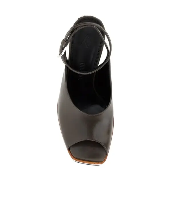 Attico Ornella Platform Sandals - Black