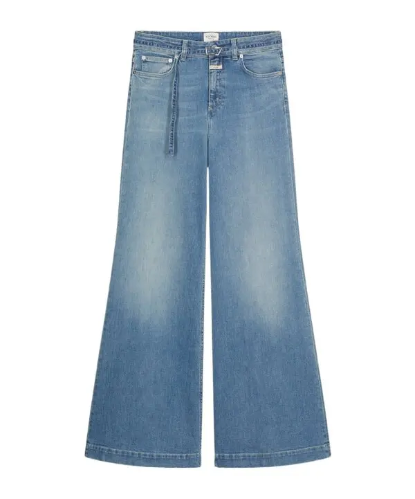 Closed Glow Up Tie-waist Wide-leg Jeans - Medium Blue