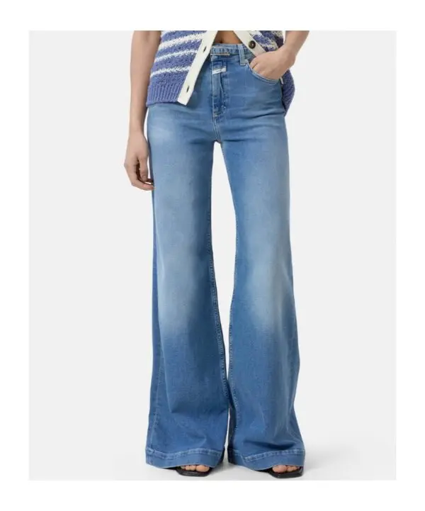 Closed Glow Up Tie-waist Wide-leg Jeans - Medium Blue